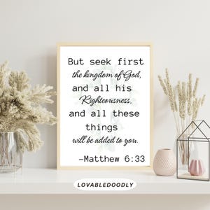 But Seek First the Kingdom of God and His Righteousness and All These ...