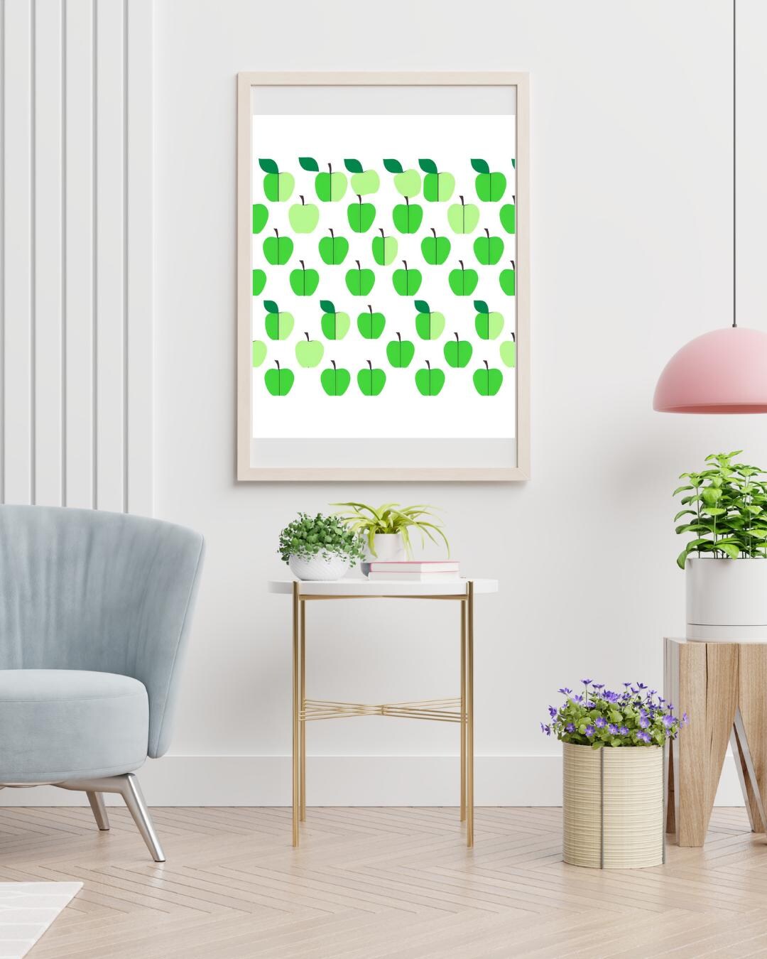 Green Apple Art Green Apple Poster CANVA Ai Digital Tamplate - Etsy