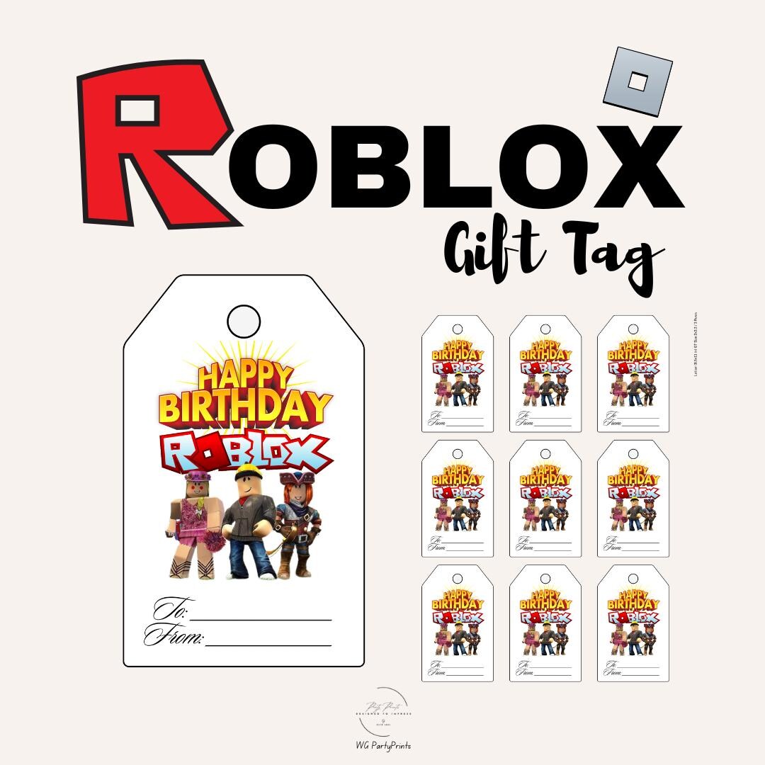 Roblox Birthday Gift Tags: Kids Party Favors (digital Download) - Etsy