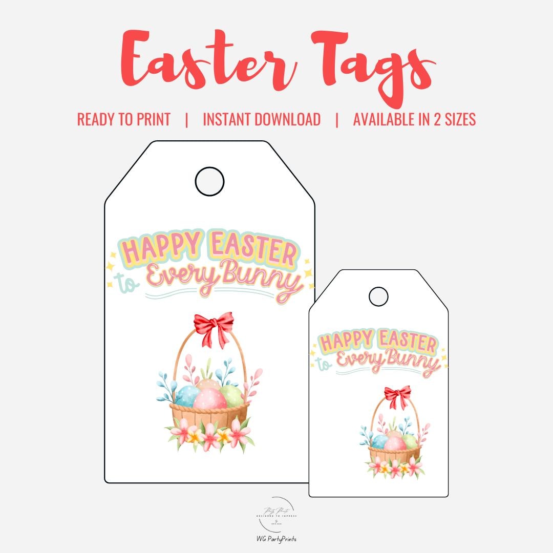 Printable Easter Gift Tags: Colorful Spring Designs (digital Download ...
