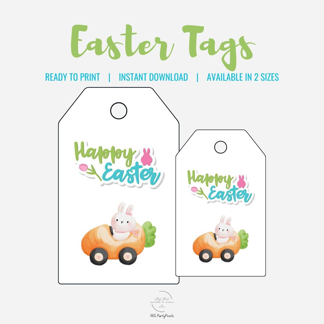Bunny Easter Gift Tags: Printable Spring Designs (PDF) - Etsy