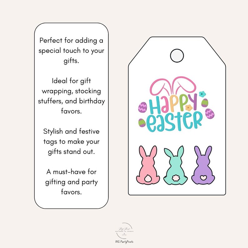 Cute Easter Gift Tags, Bunny, Egg, Spring Designs (PDF) - Etsy