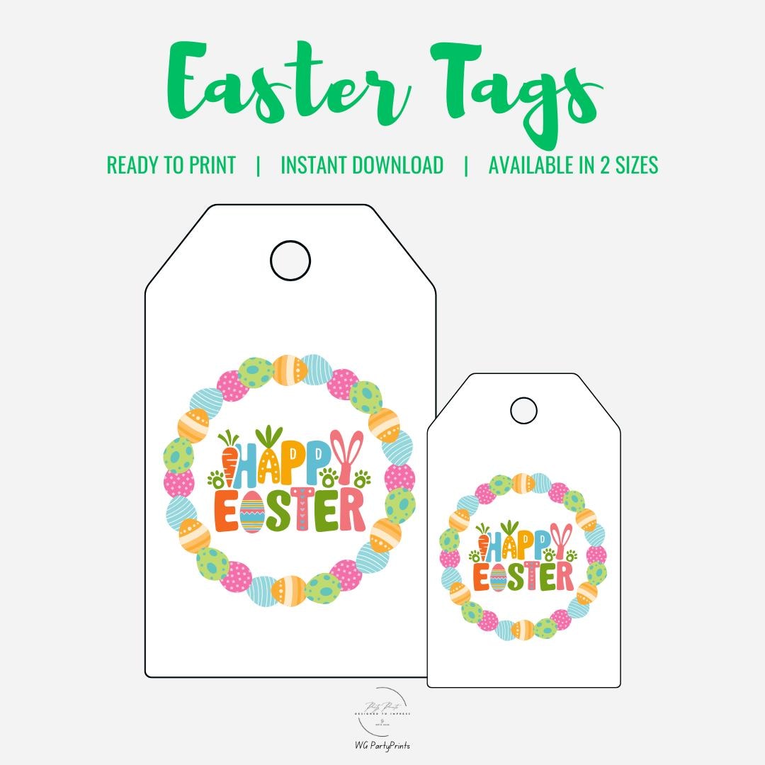 Cute and Printable Easter Gift Tags, Cute Easter Gift Tags, Colorful Design, Spring Designs ...