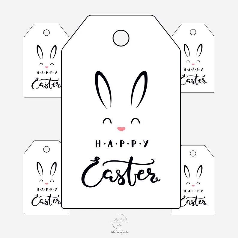 Bunny Easter Gift Tags: Printable Spring Designs (PDF) - Etsy