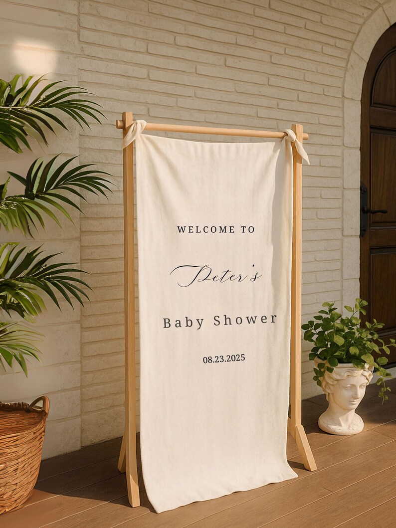 Personalized Fabric Baby Shower Welcome Sign: Custom Decor - Etsy