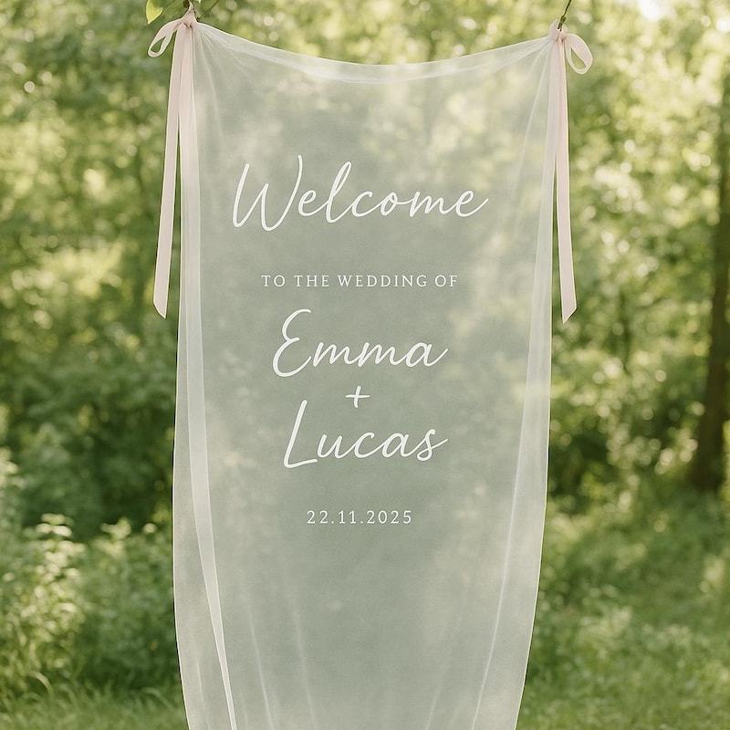 Sheer Linen Sign Wedding - Etsy