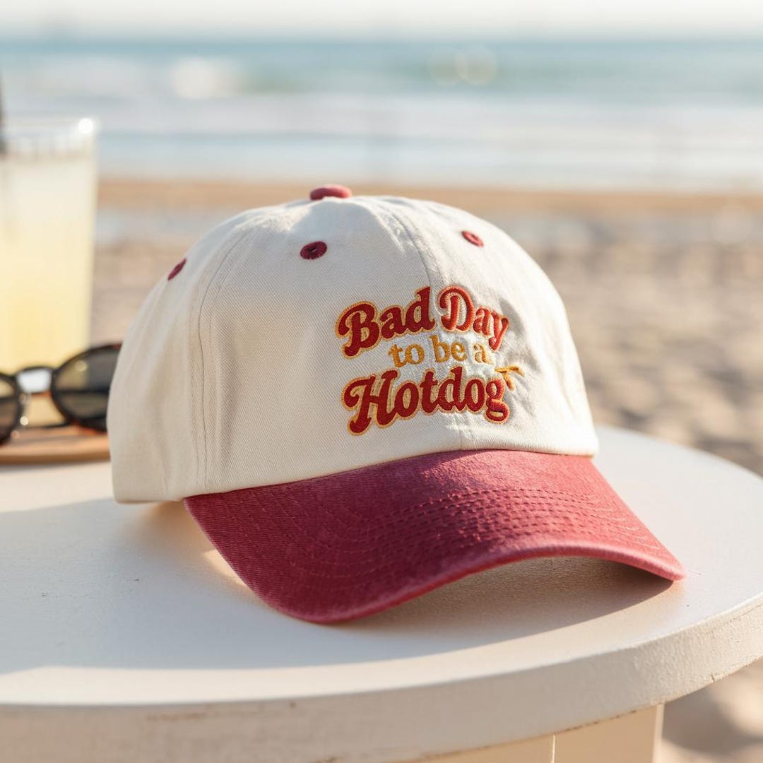 Bad Day to Be A Hot Dog Baseball Hat, Funny Hotdog Hat, Embroidered ...