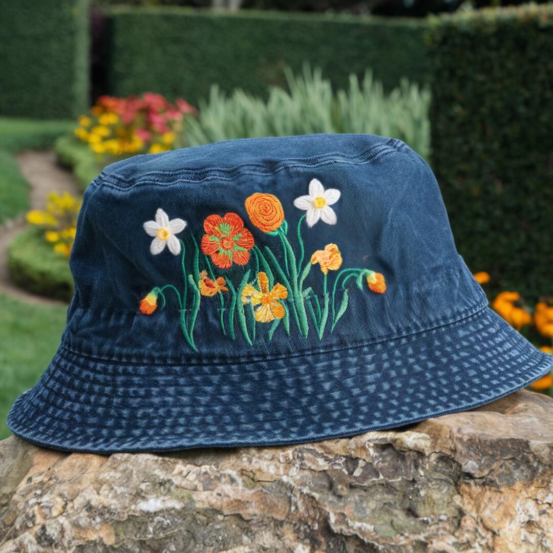 Personalized Wildflowers Bucket Hat for Vacation Travel, Custom ...