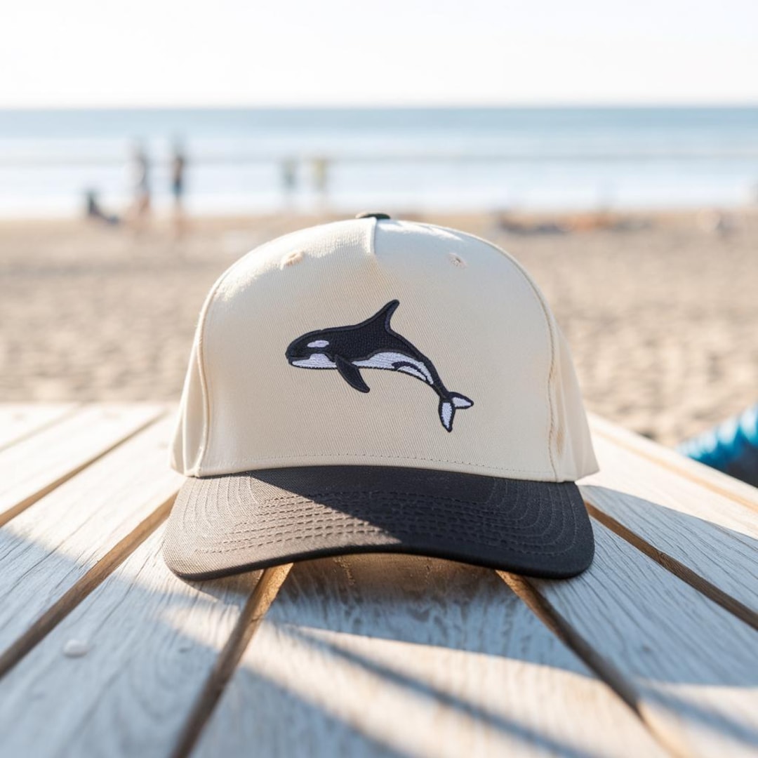 Whale Embroidered Baseball Cap, Embroidered Orca Hat, Ocean Lover Hat ...