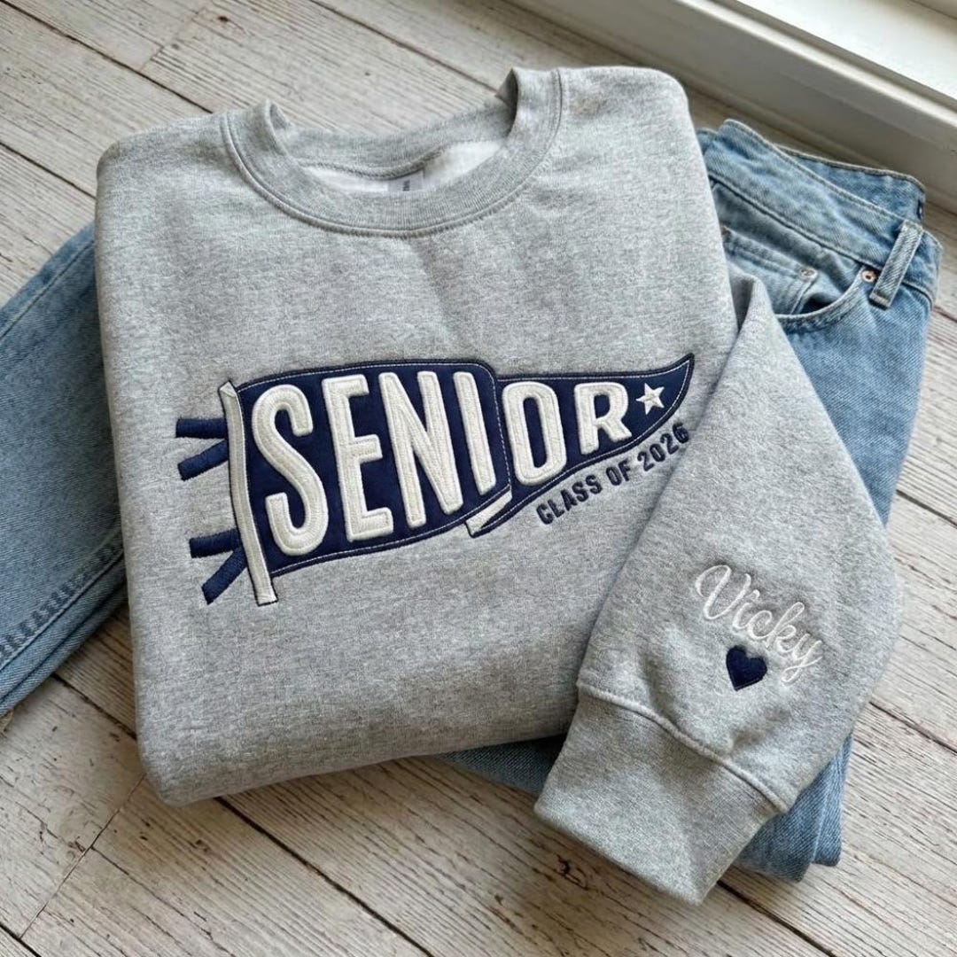 Custom Graduation Pennant Sweatshirt, Personalized Class of 2026 ...