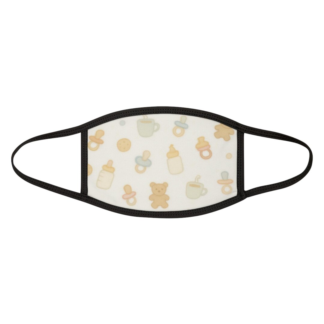 Baby Bottle Teddy Pattern Face Mask | Cute Nursery Print - Etsy
