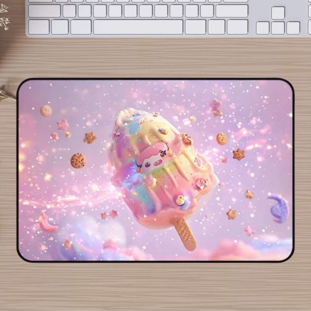 Pastel Ice Cream Mouse Pad – Kawaii Desk Mat for Students & Office ...