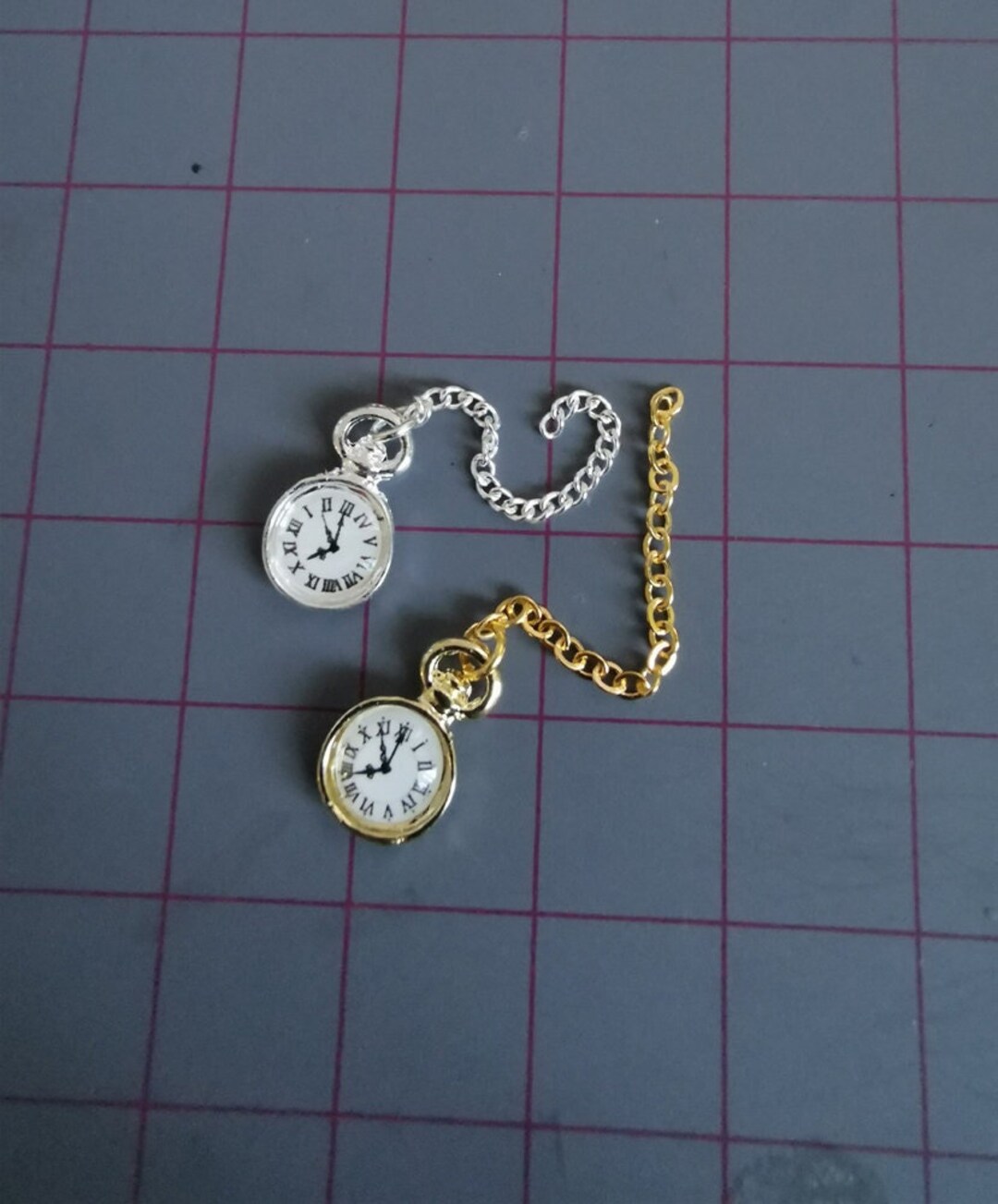 Miniature Tiny Pocket Watch Fob Gold Silver Dollhouse 1:12 1/6 - Etsy