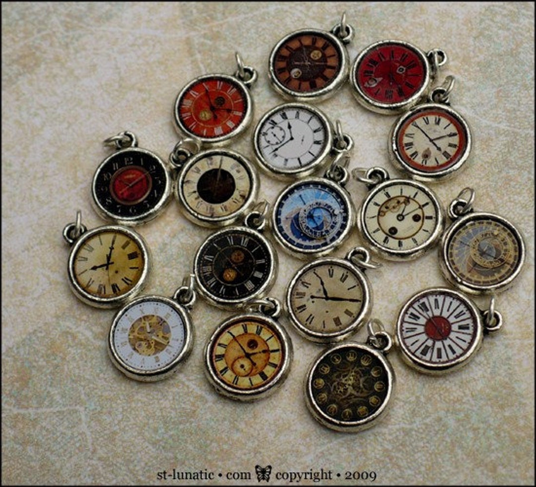 Wonderland ~ 1x Handmade Bronze Miniature Tiny 14 X 11mm Pocket Watch ...