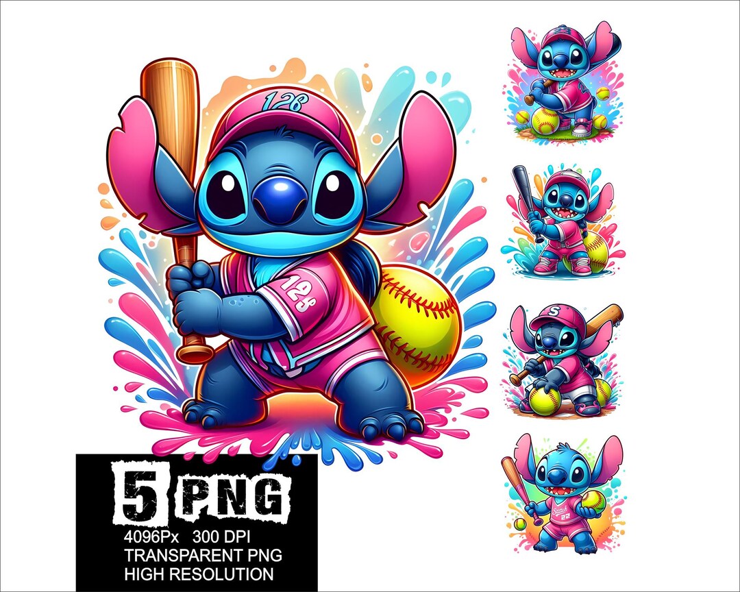 Stitch Softball Design 5 PNG Stitch Clipart High Resolution Png Design ...