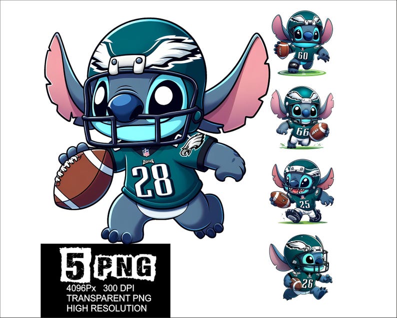 Stitch Football P-eagles Design 5 PNG Stitch Clipart High Resolution ...