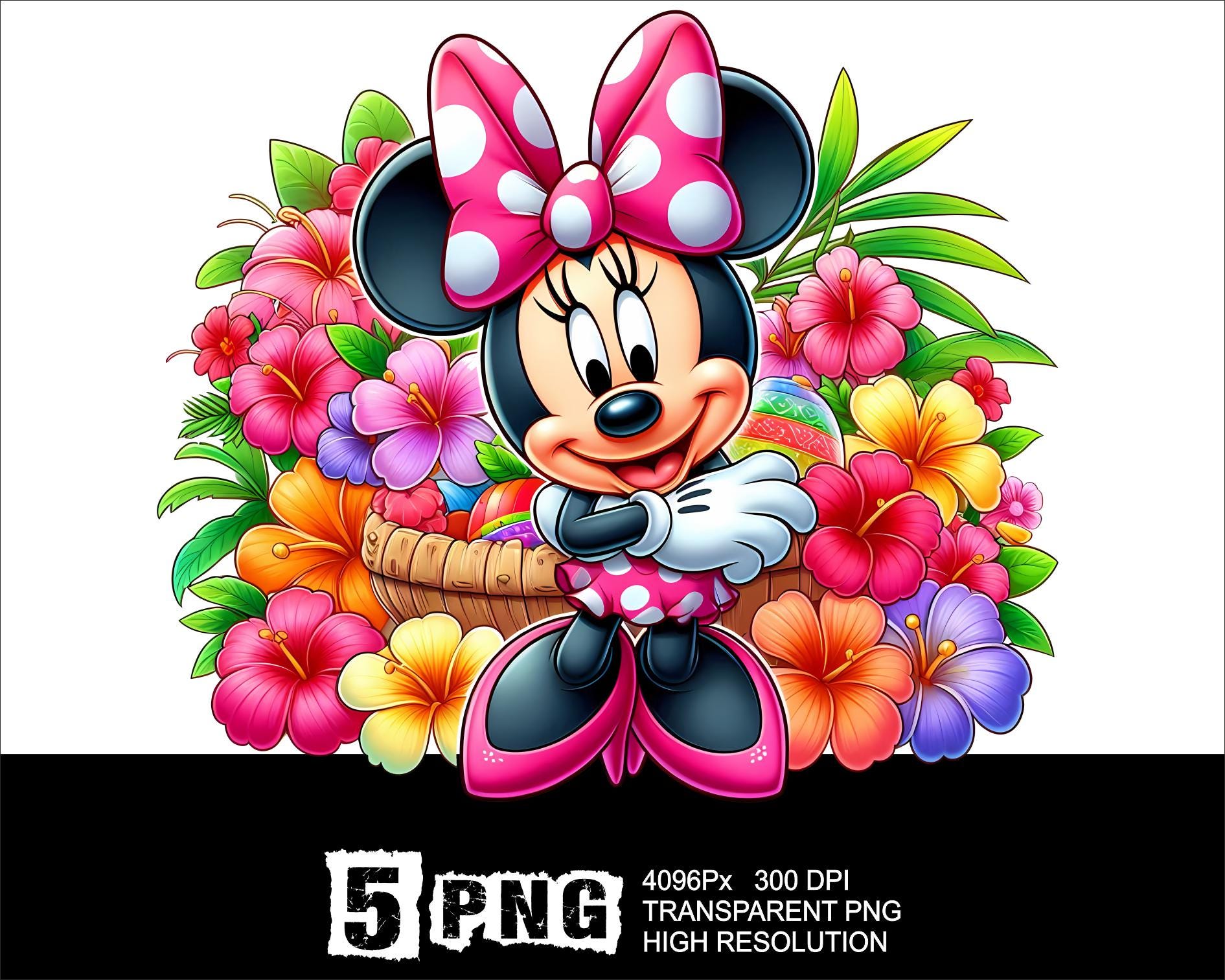 Minnie Flowers Design 5 PNG Minnie Clipart High Resolution Png Design ...
