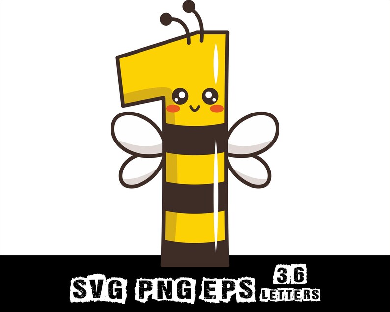 Cute Bee Alphabets and Numbers Doodle Font Bee Font Honey Bee Alphabet ...