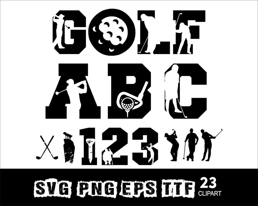Golf Font Svg Sport Alphabet Svg Font for Cricut Svg Png Eps TTF Font ...