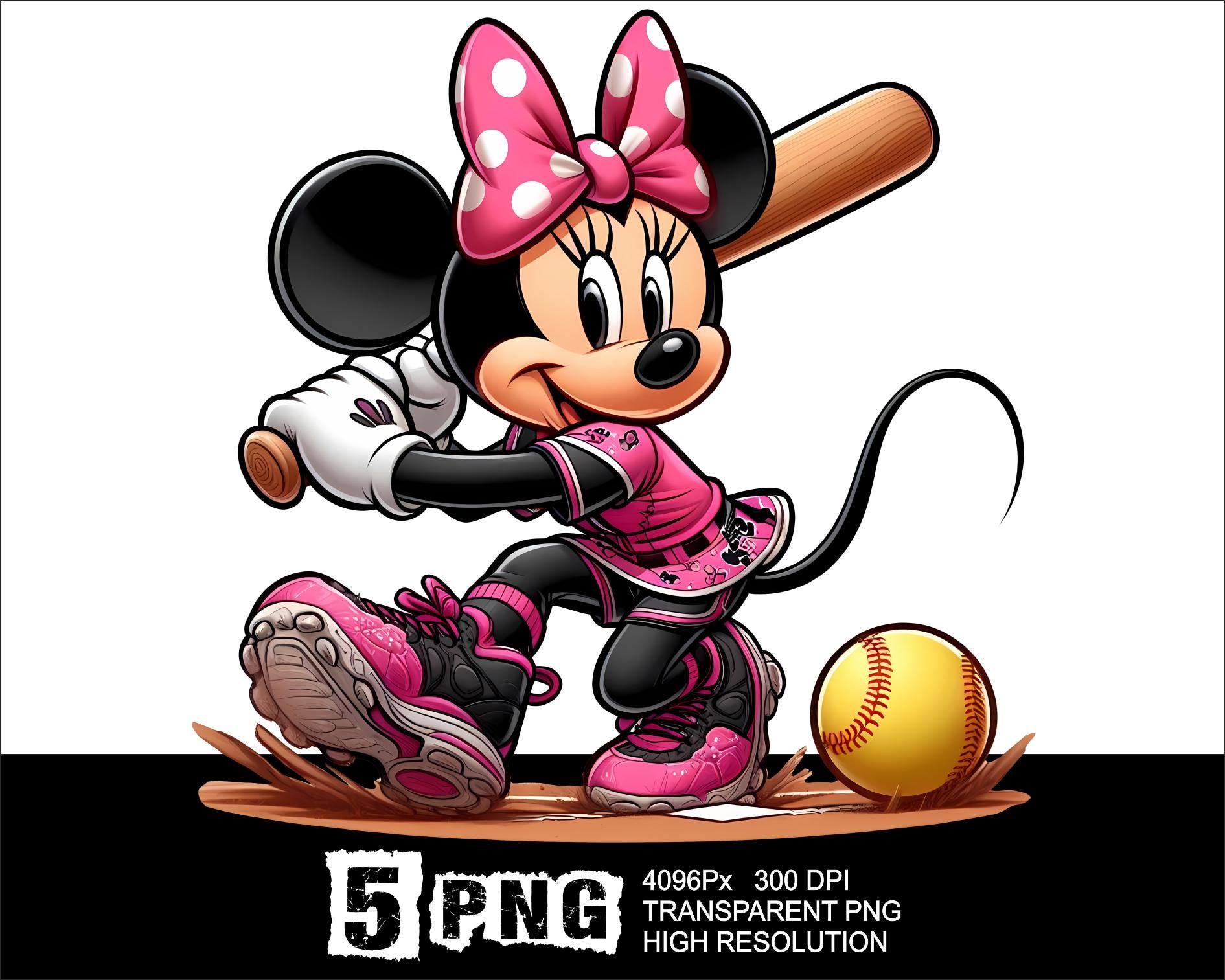 Minnie Softball Girl Design 5 PNG Minnie Clipart High Resolution Png ...