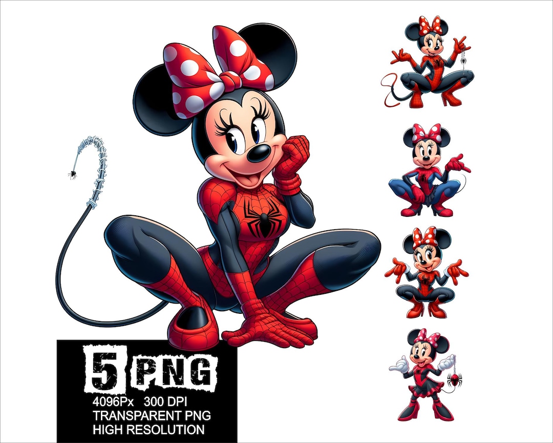 Minnie Hero Spider Mouse 5 PNG Design Minnie Girl Hero Splash High ...