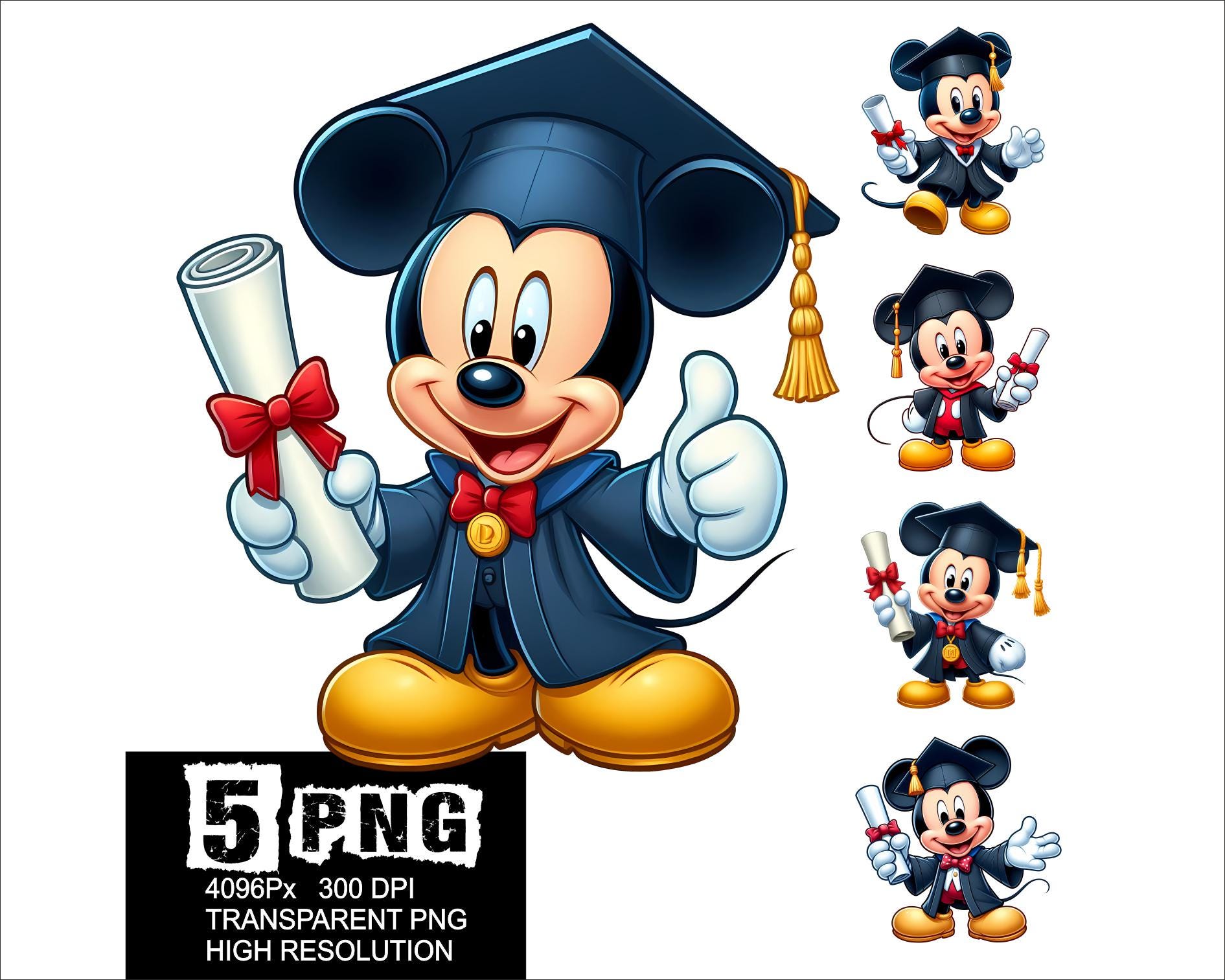Mickey Graduation Design 5 PNG Mouse Graduation Clipart High Resolution ...