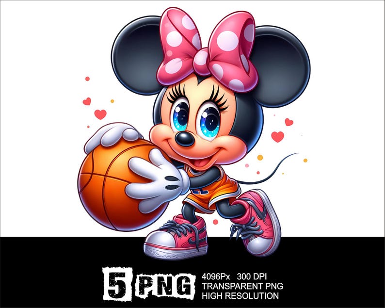 Minnie Basketball Girl Design 5 PNG Minnie Clipart High Resolution Png ...