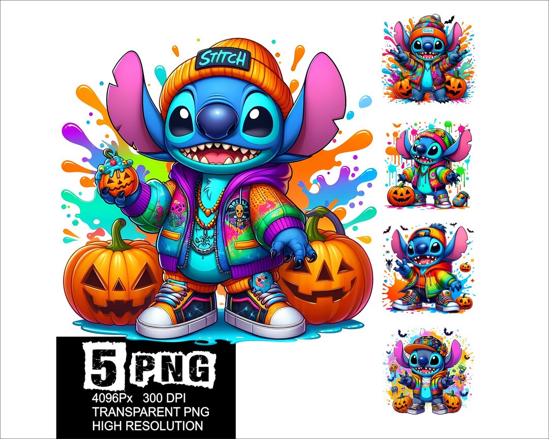Stitch Halloween Design 5 PNG Streetwear Halloween Stitch Splash High ...