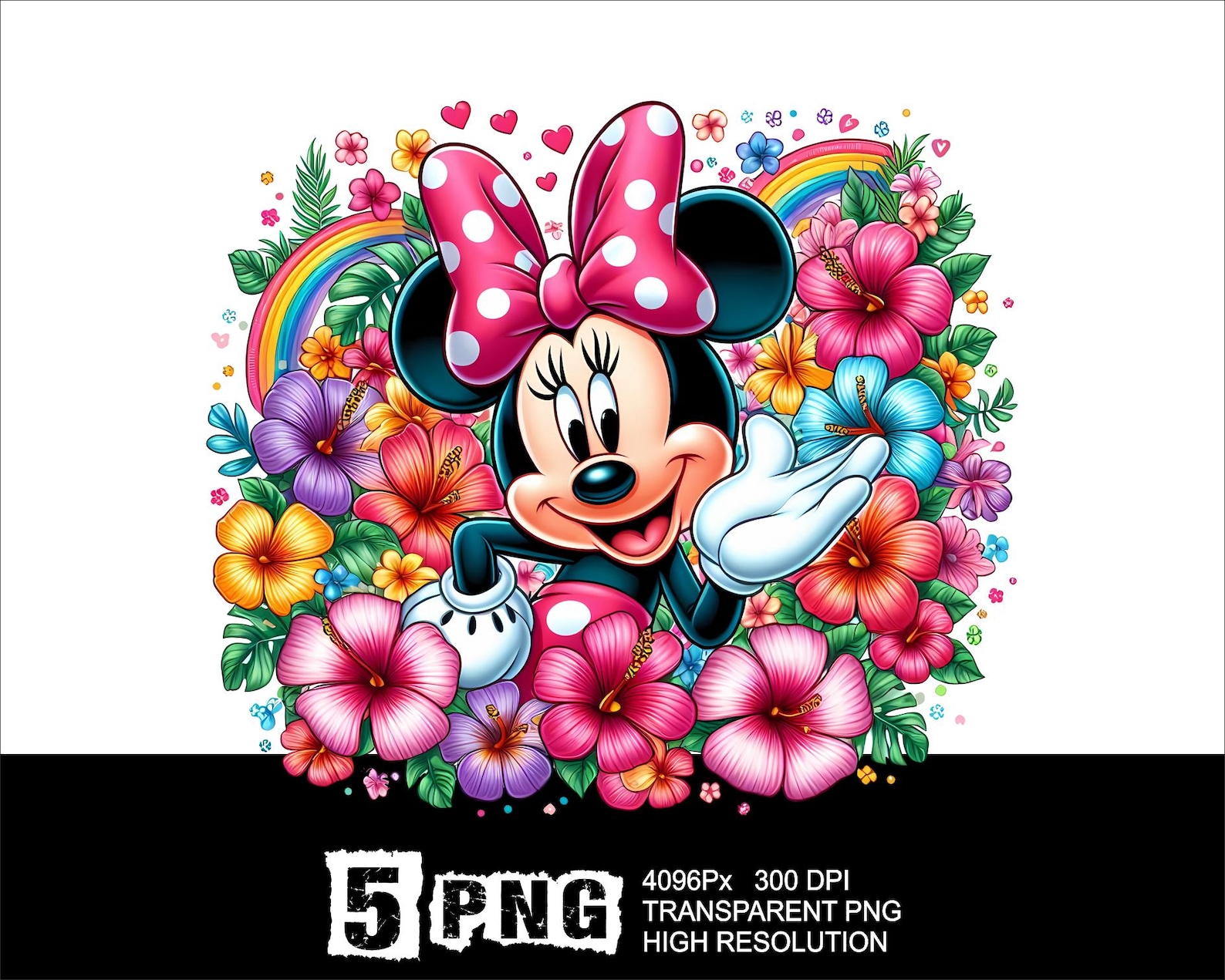 Minnie Flowers Design 5 PNG Minnie Clipart High Resolution Png Design ...