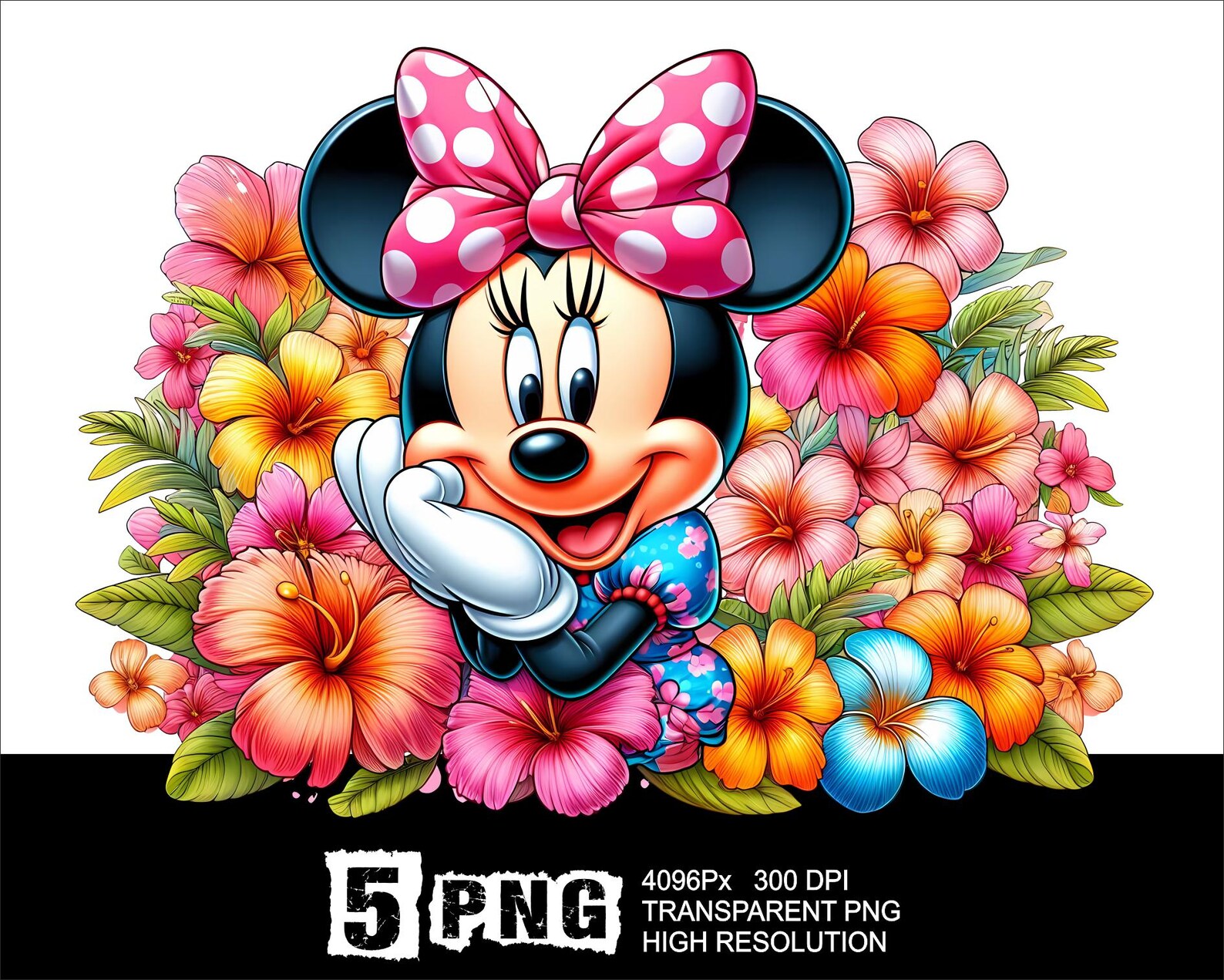 Minnie Flowers Design 5 PNG Minnie Clipart High Resolution Png Design ...