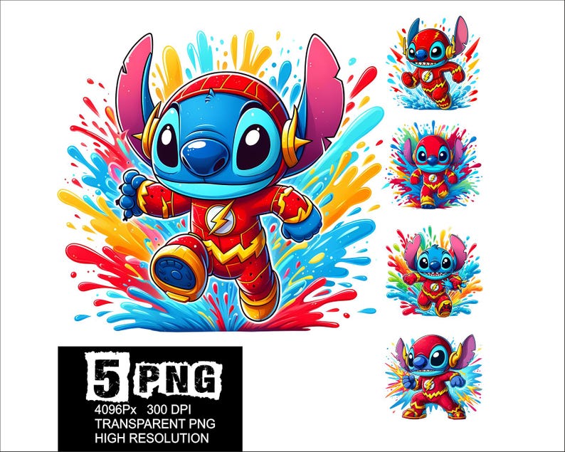 Stitch Hero Flash Design 5 PNG Stitch Clipart High Resolution Png ...