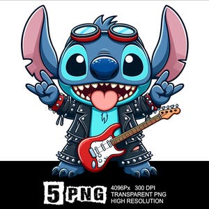 Stitch Rock Guitar Design 5 PNG Stitch Clipart High Resolution Png ...