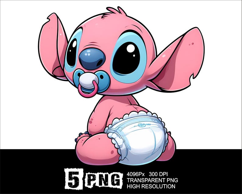 Girl Baby Stitch Design 5 PNG Angel Stitch Clipart High Resolution Png ...