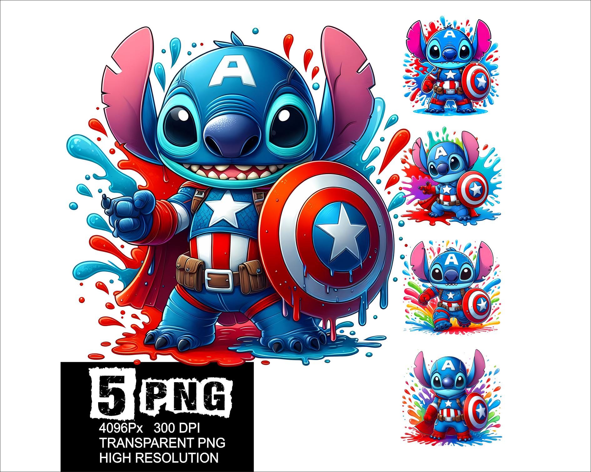 Stitch Hero Captain Design 5 PNG Stitch Clipart High Resolution Png ...