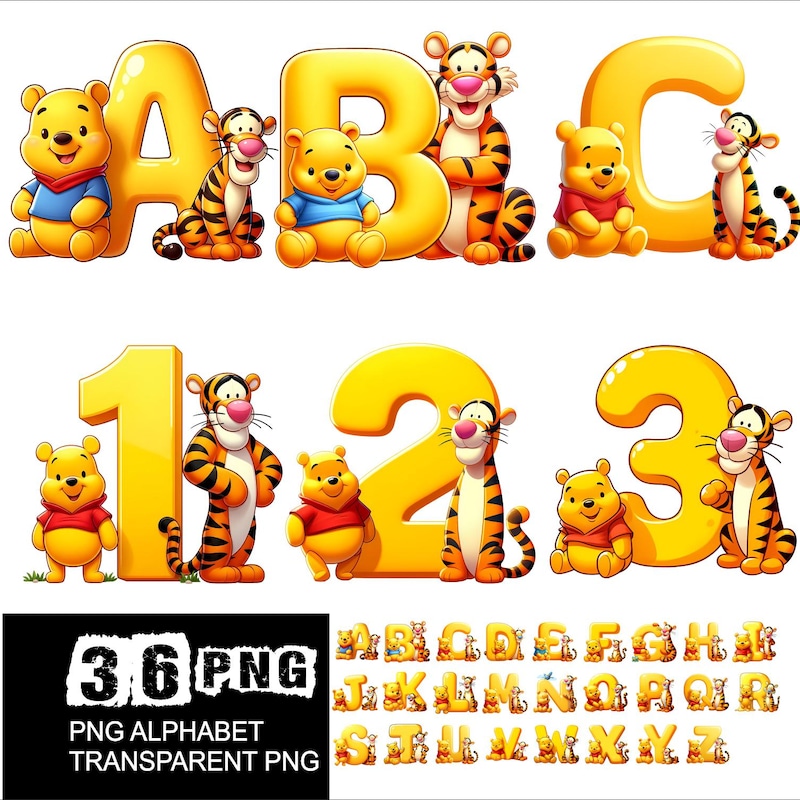 Winnie Pooh Letters - Etsy