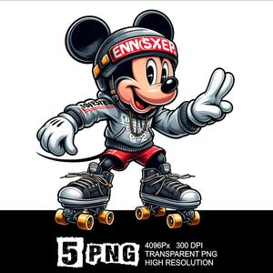 Mickey Skate Roller Design 5 PNG Mickey Clipart High Resolution Png ...