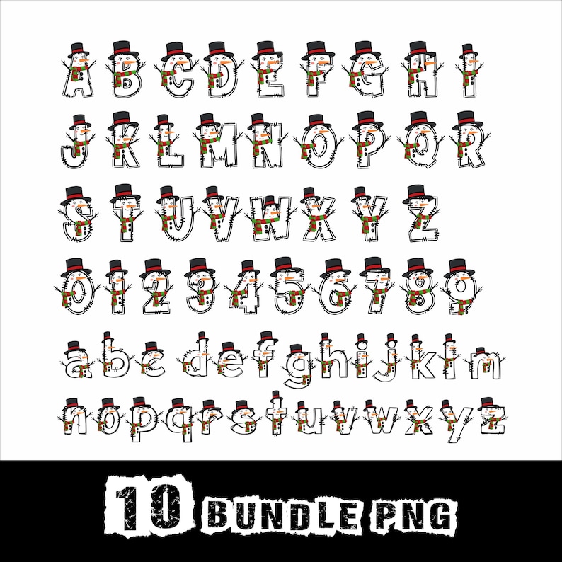 Christmas Alphabet PNG Christmas Letters Numbers Santa Alphabet PNG ...