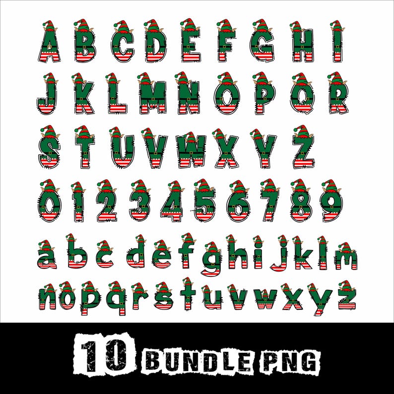 Christmas Alphabet PNG Christmas Letters Numbers Santa Alphabet PNG ...