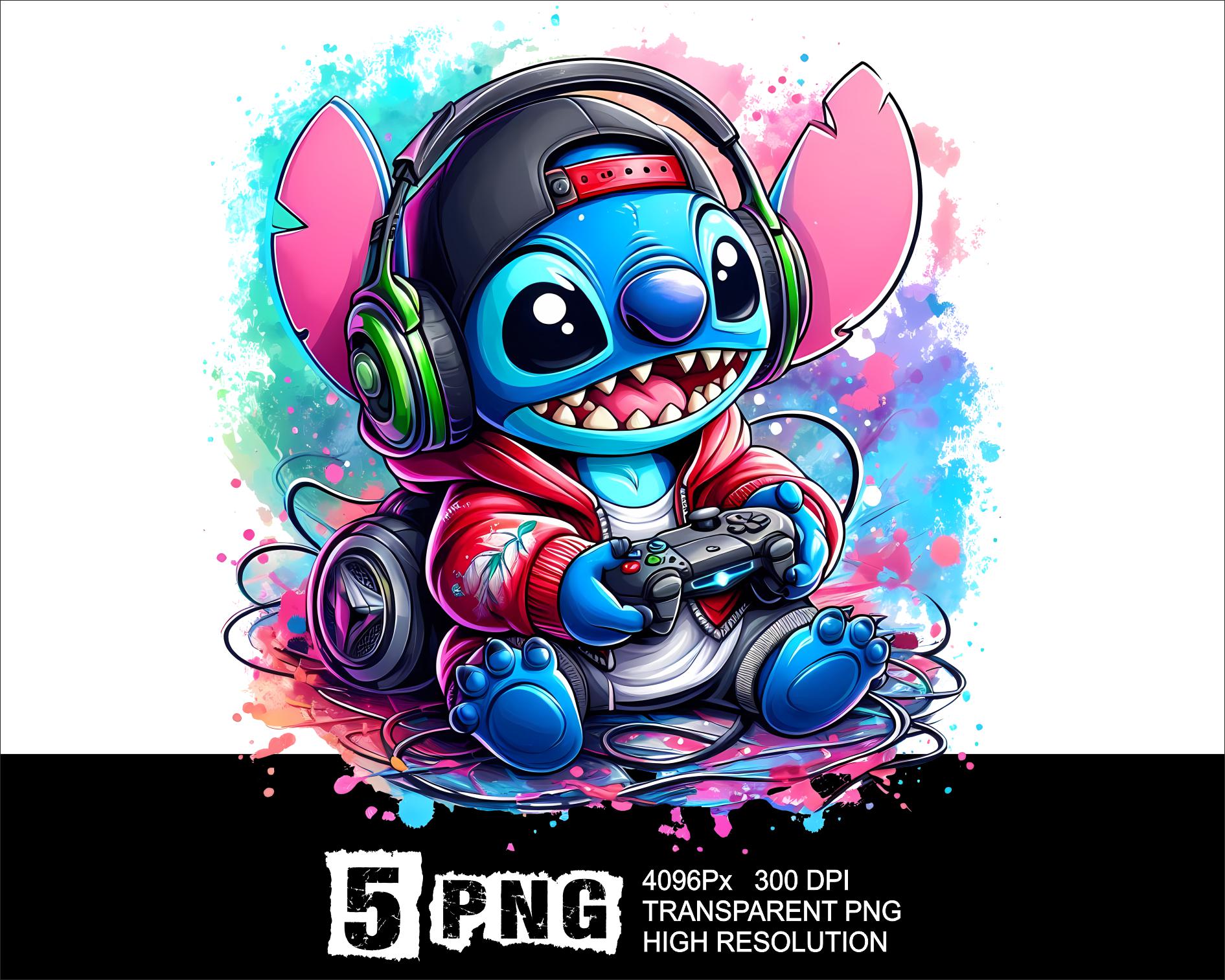 Soldier Stitch Gamer Design 5 PNG Stitch Watercolor Splash Design High ...