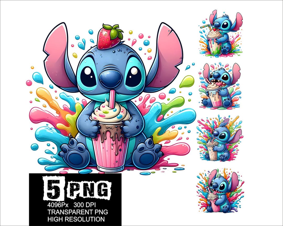 Stitch Milkshake Design 5 PNG Stitch Clipart High Resolution Png Design ...
