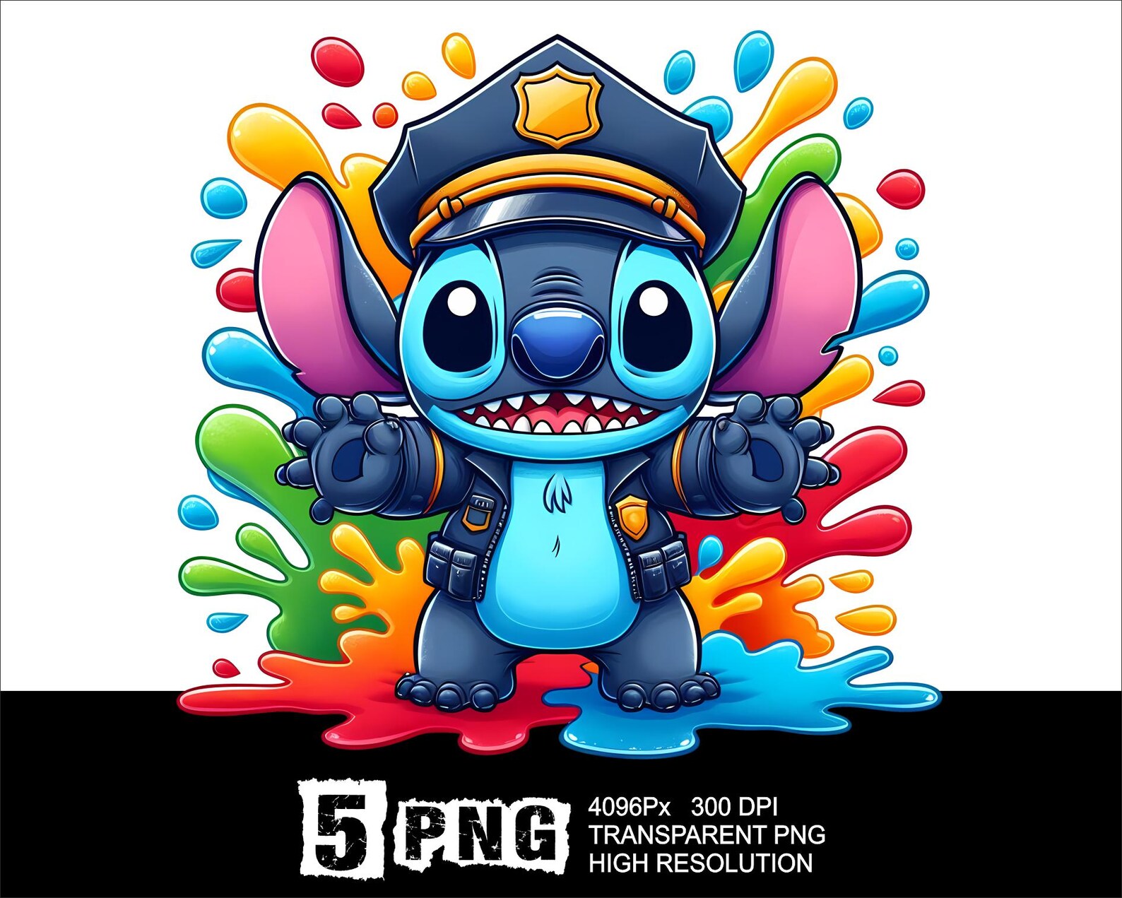 Stitch Police Design 5 PNG Stitch Clipart High Resolution Png Design ...