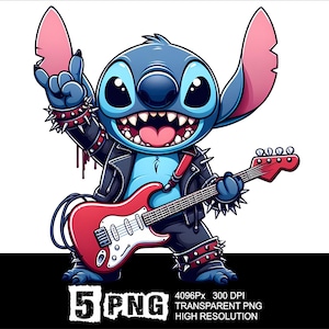 Stitch Rock Guitar Design 5 PNG Stitch Clipart High Resolution Png ...