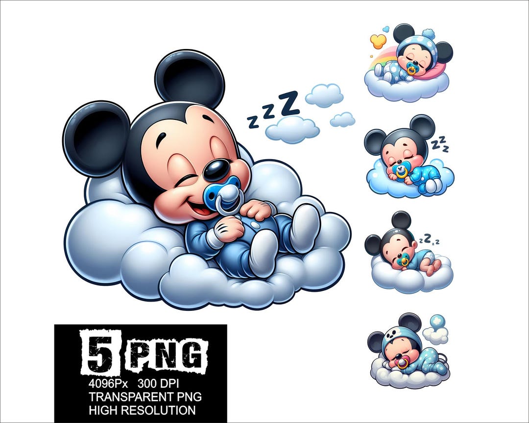 Mickey Baby Sleeping Design 5 PNG Mickey Clipart High Resolution Png ...