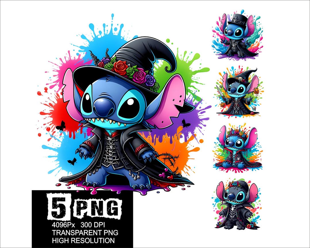 Stitch Gothic Design 5 PNG Dark Stitch Splash High Resolution Png ...