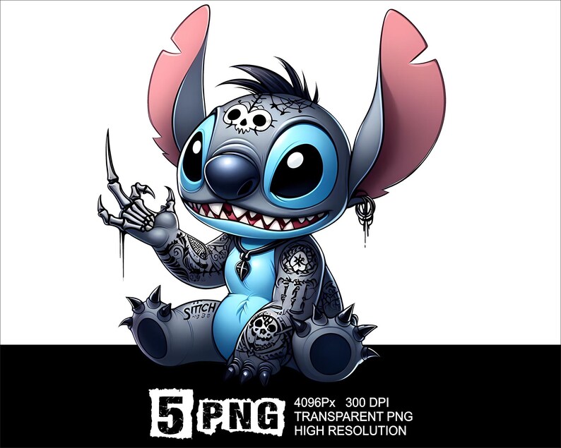 Stitch Tattoo Gothic Design 5 PNG Stitch Clipart High Resolution Png ...
