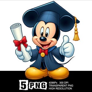 Mickey Graduation Design 5 PNG Mouse Graduation Clipart High Resolution ...