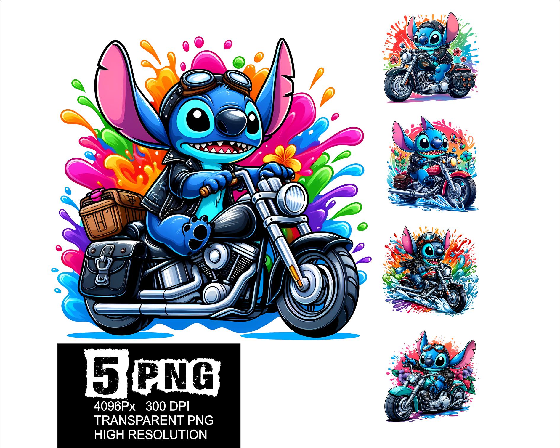 Stitch Harley Motorcycle Design 5 PNG Stitch Splash High Resolution Png ...
