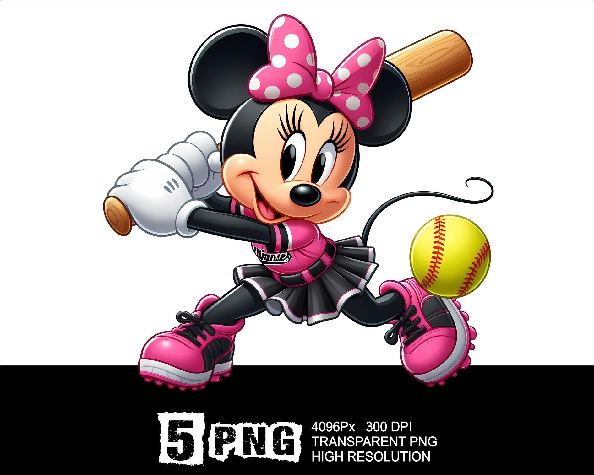Minnie Softball Girl Design 5 PNG Minnie Clipart High Resolution Png ...