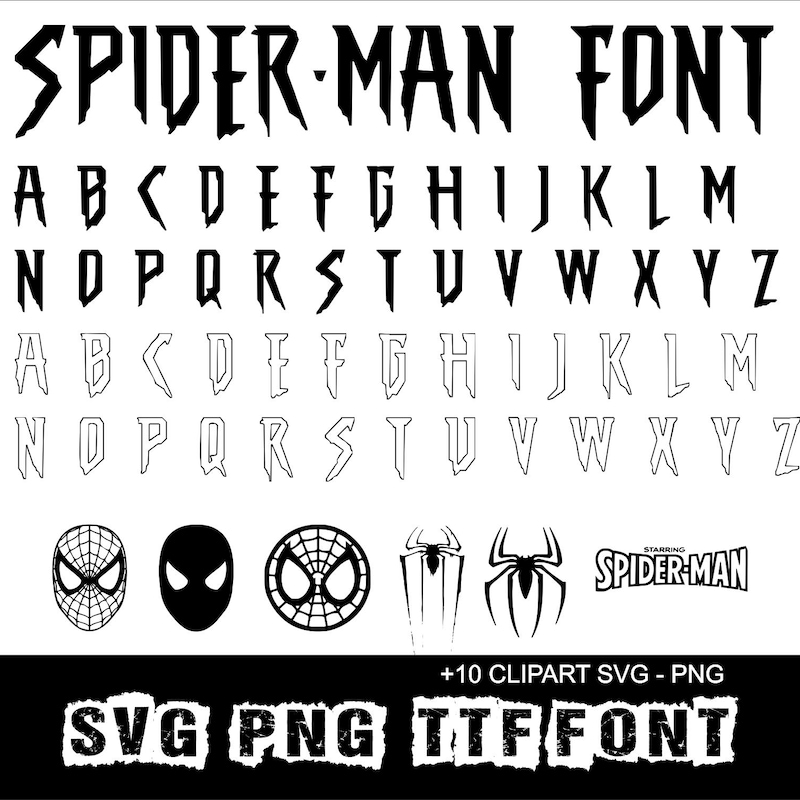 Spiderman Font for Circut - Etsy
