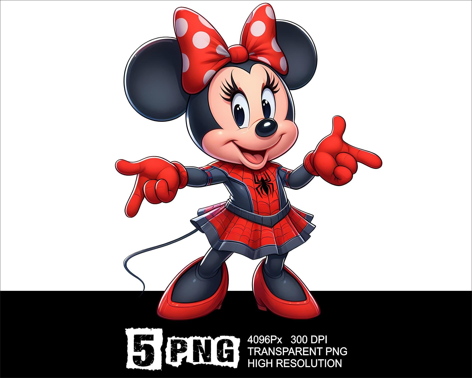 Minnie Hero Girl Spider Design 5 PNG Mouse Girl Hero Clipart High ...